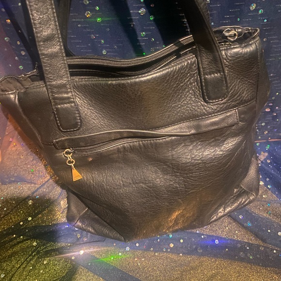 Lisa Lauren | Bags | Lisa Loren Vtg 9s Y2k Leather Black Tote Bag Gorg ...